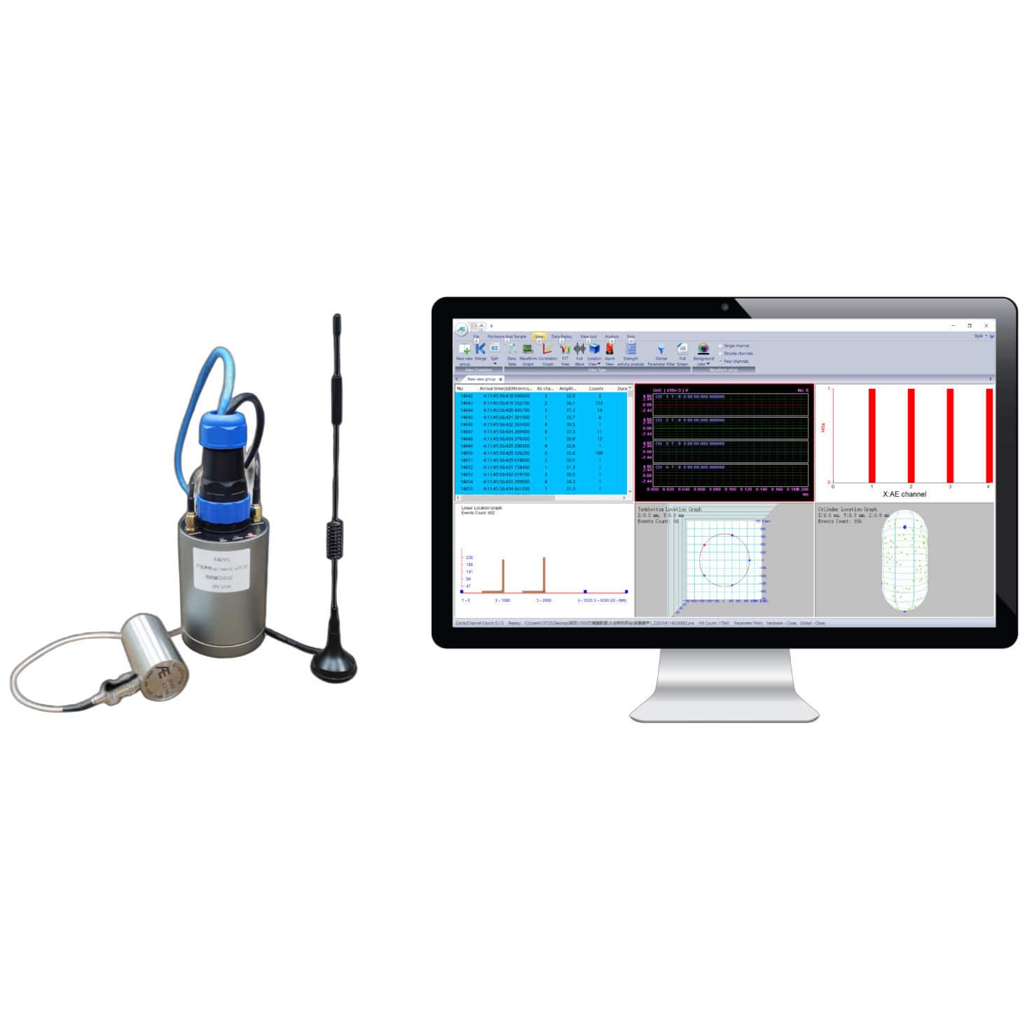 Acoustic emission testing system - RAEM1 - QAWRUMS Ltd. - parts / motor ...