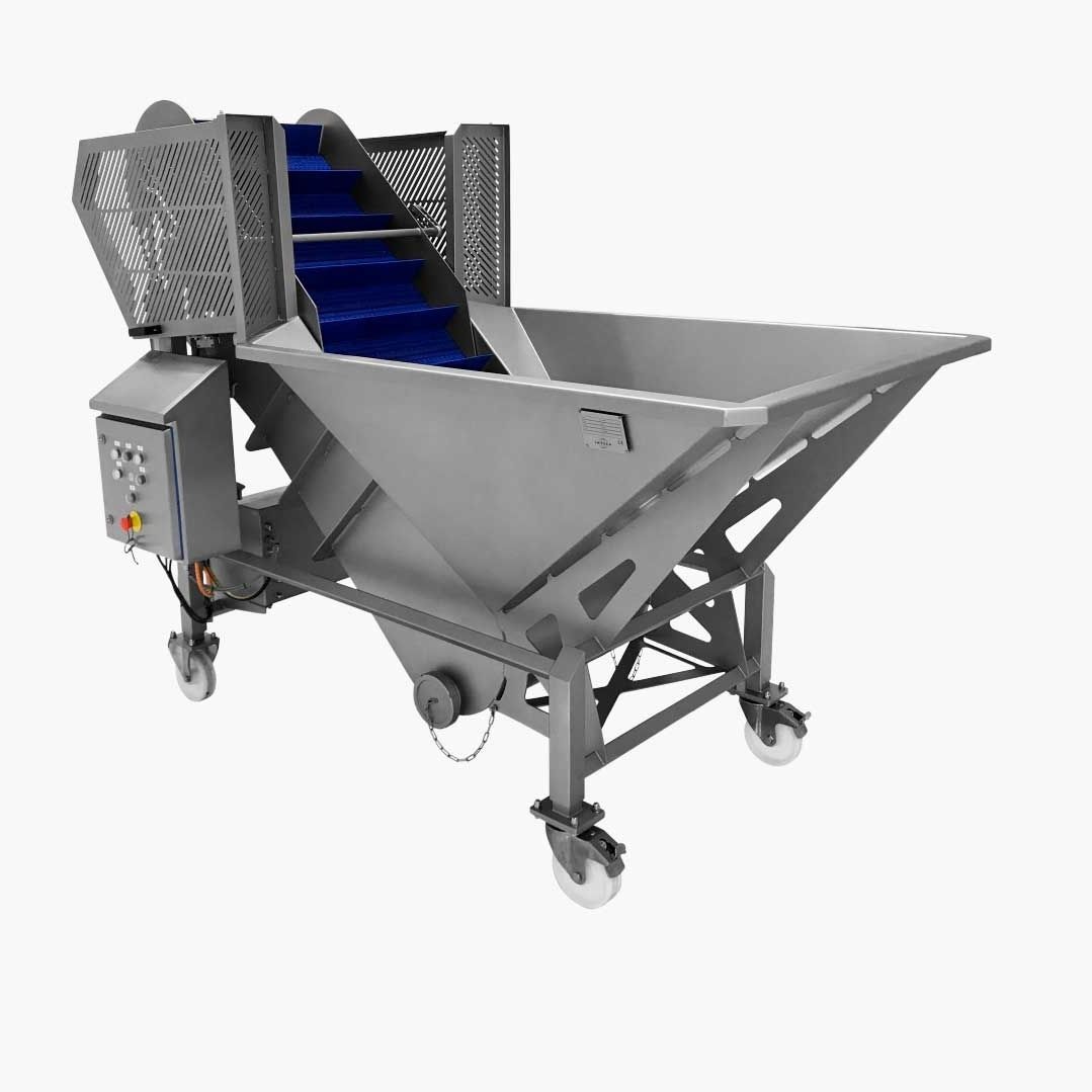 Belt conveyor - QUPAQ A/S - hydraulic / inclined / feeding