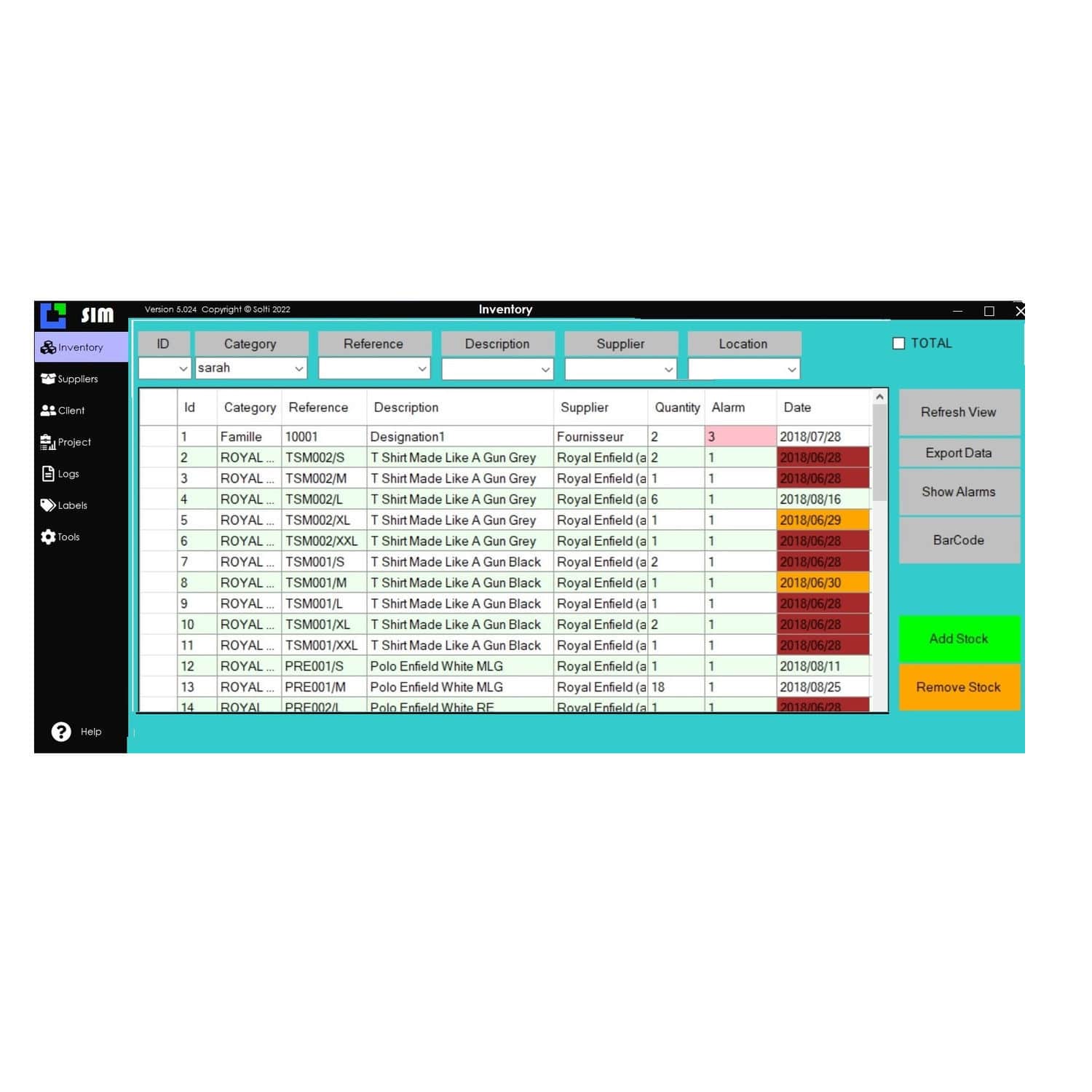 Inventory management software - SIM - SOLTI - industrial