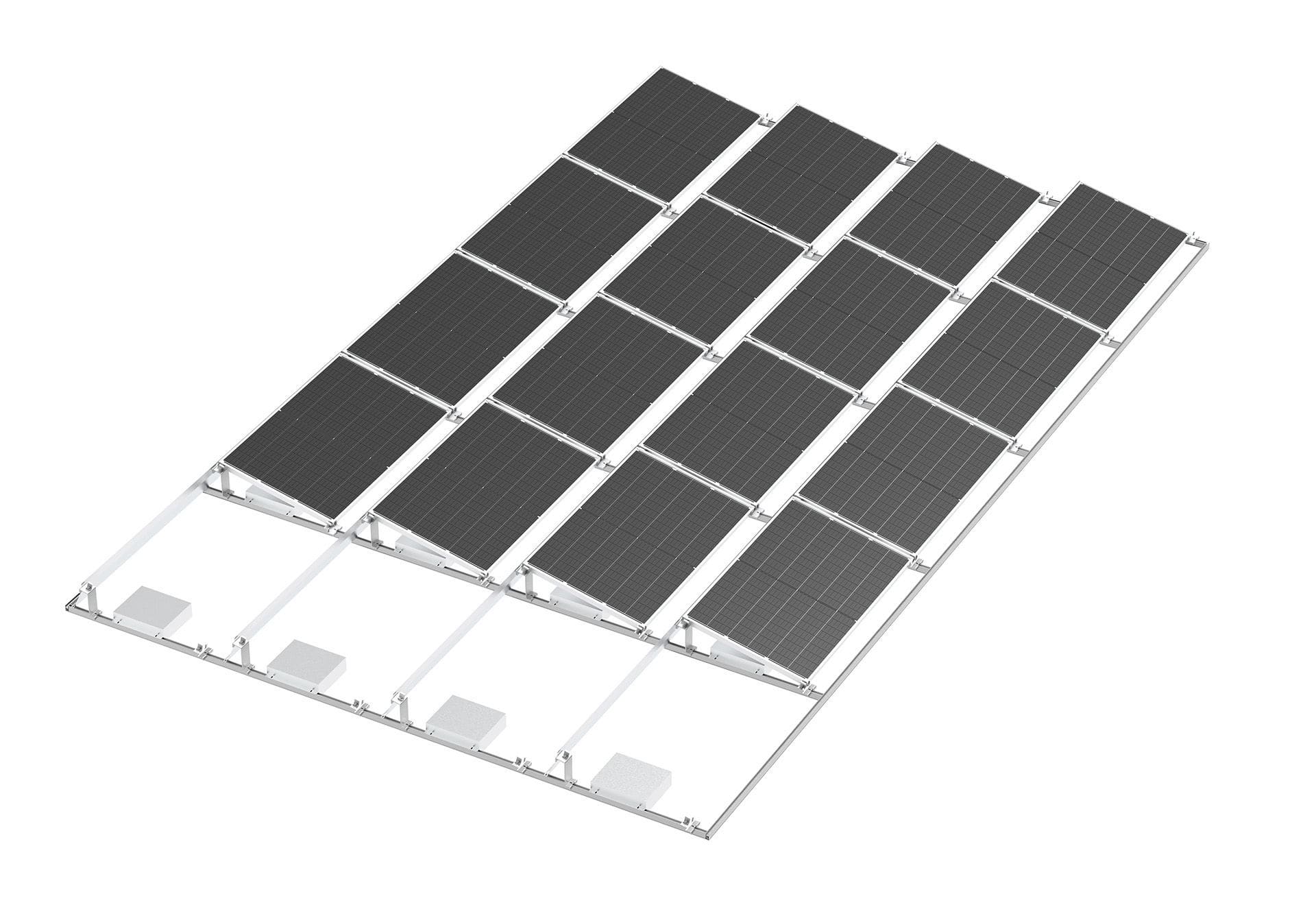 Flat roof PV mounting system - BALLAST - Xiamen Hopergy Photovoltaic ...