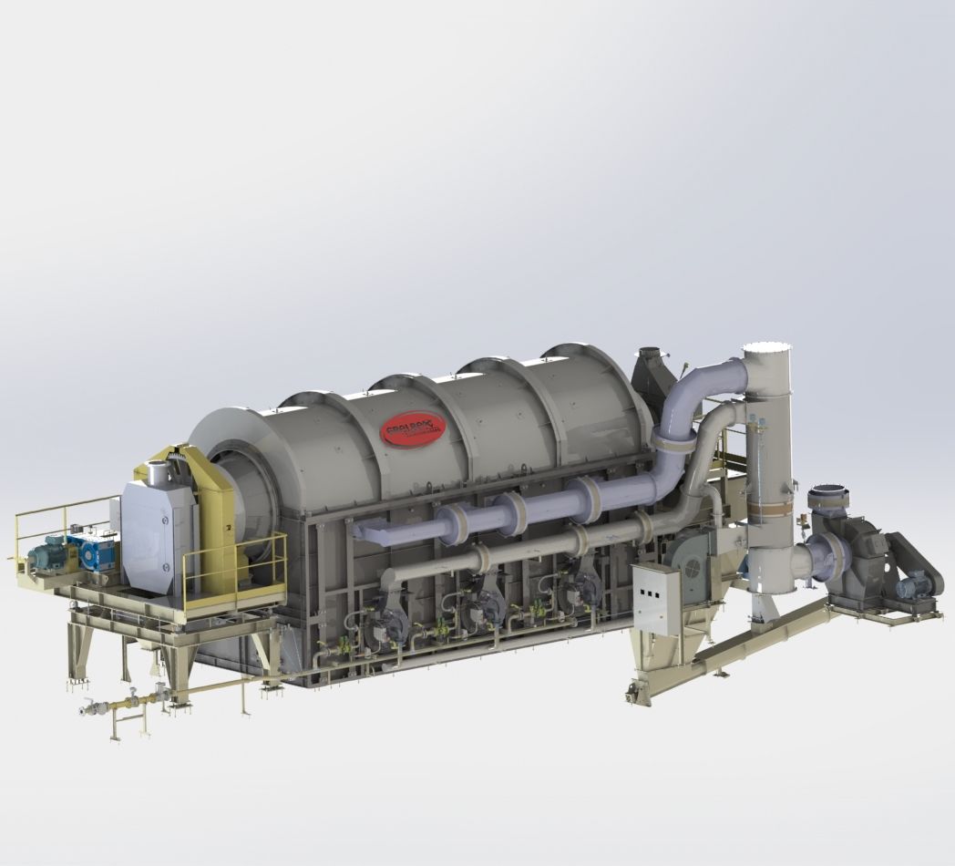 Rotary drum dryer - Indirect - GRELBEX - hot air / convection / conduction