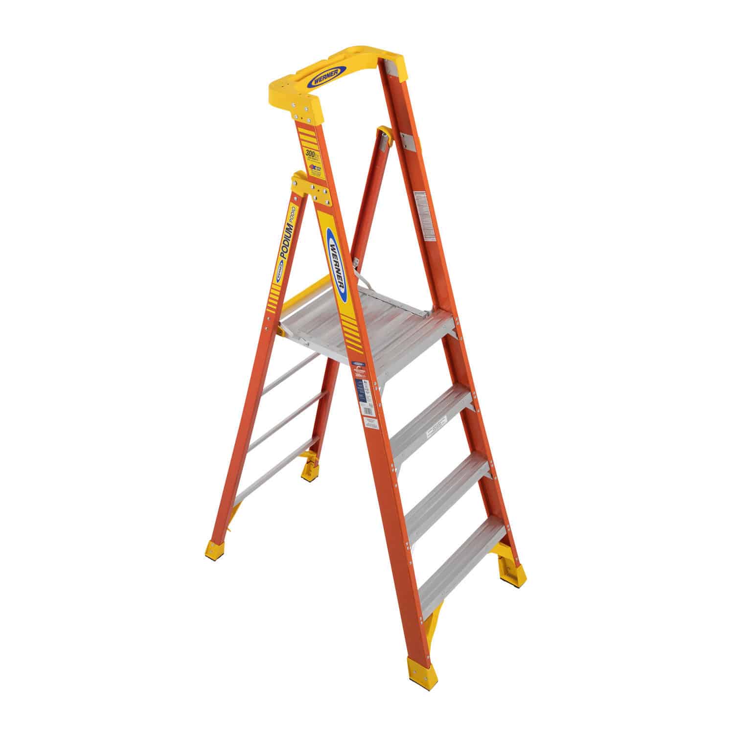 Portable step ladder - PD6204 - WERNER CO - aluminum / riveted