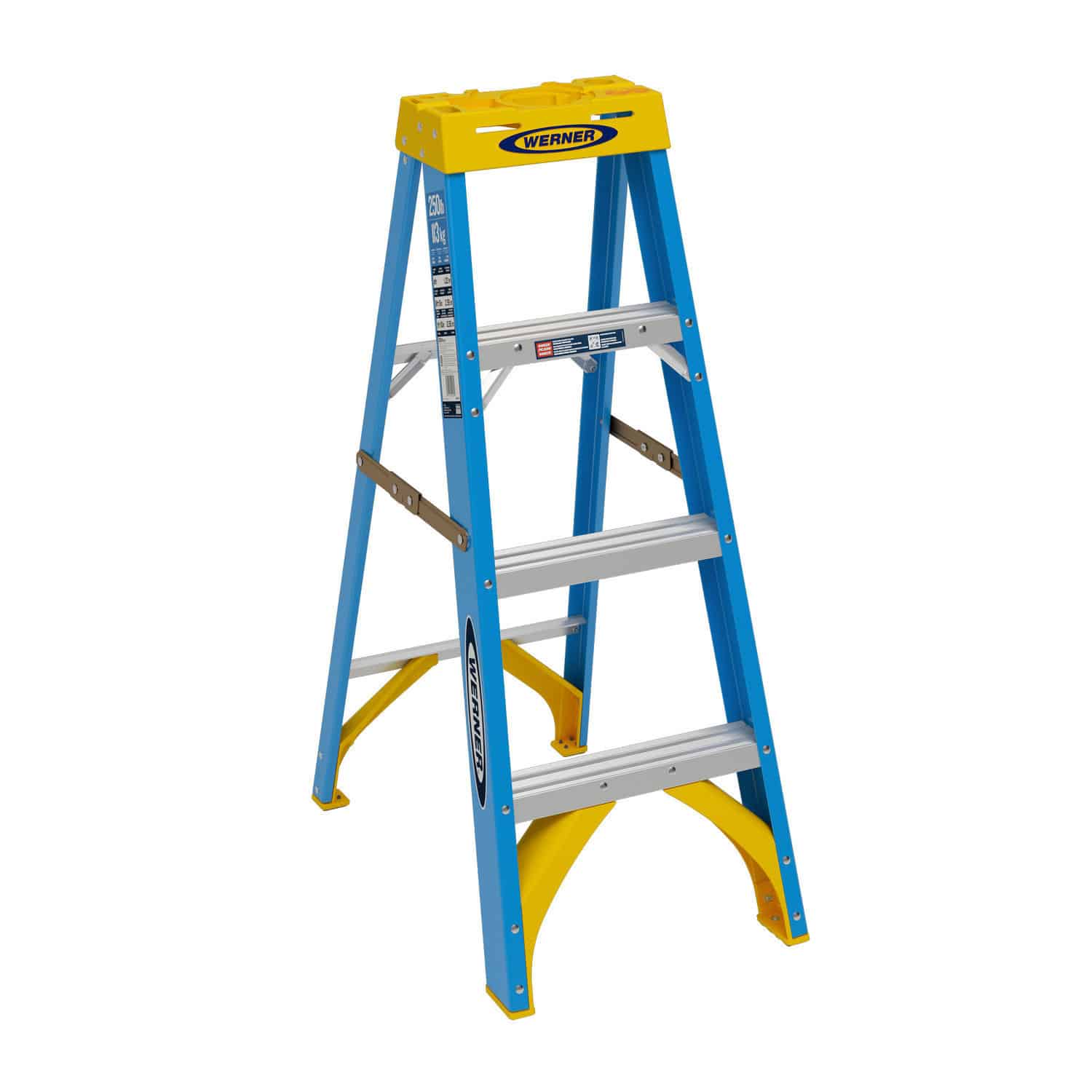 Portable step ladder - FS104 - WERNER CO - fiberglass
