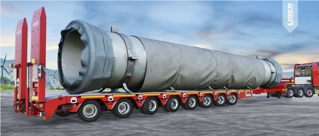 Low-loader semi-trailer - lider trailer - more than 6 axles / with ...