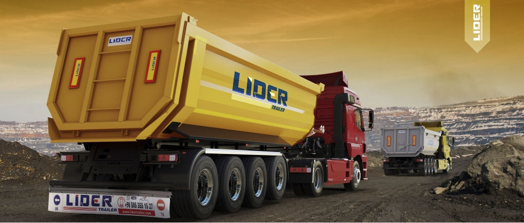 Dump semi-trailer - lider trailer - 4-axle / with inertia braking / off ...