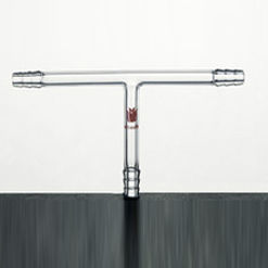 T tube connector - T121000 - Synthware glass - glass