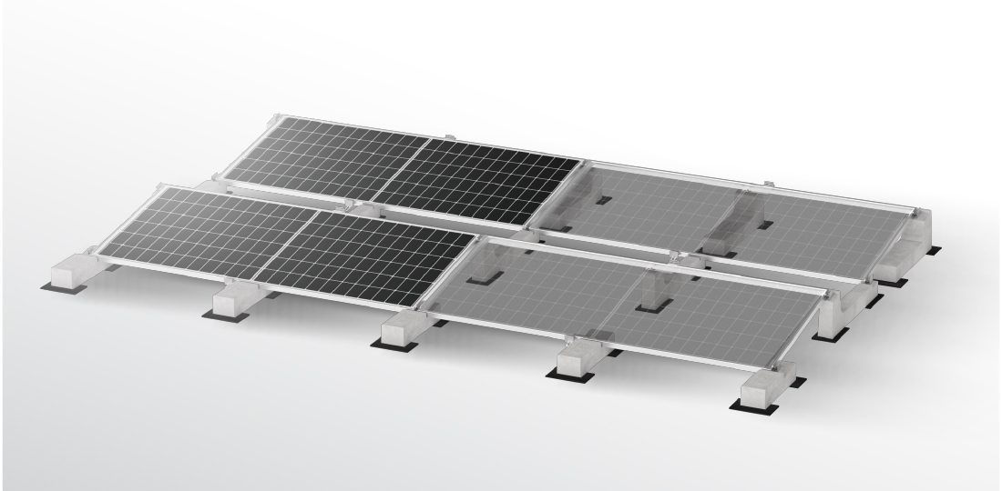 Flat roof PV mounting system - NO-FLEX® - Sun Ballst - concrete