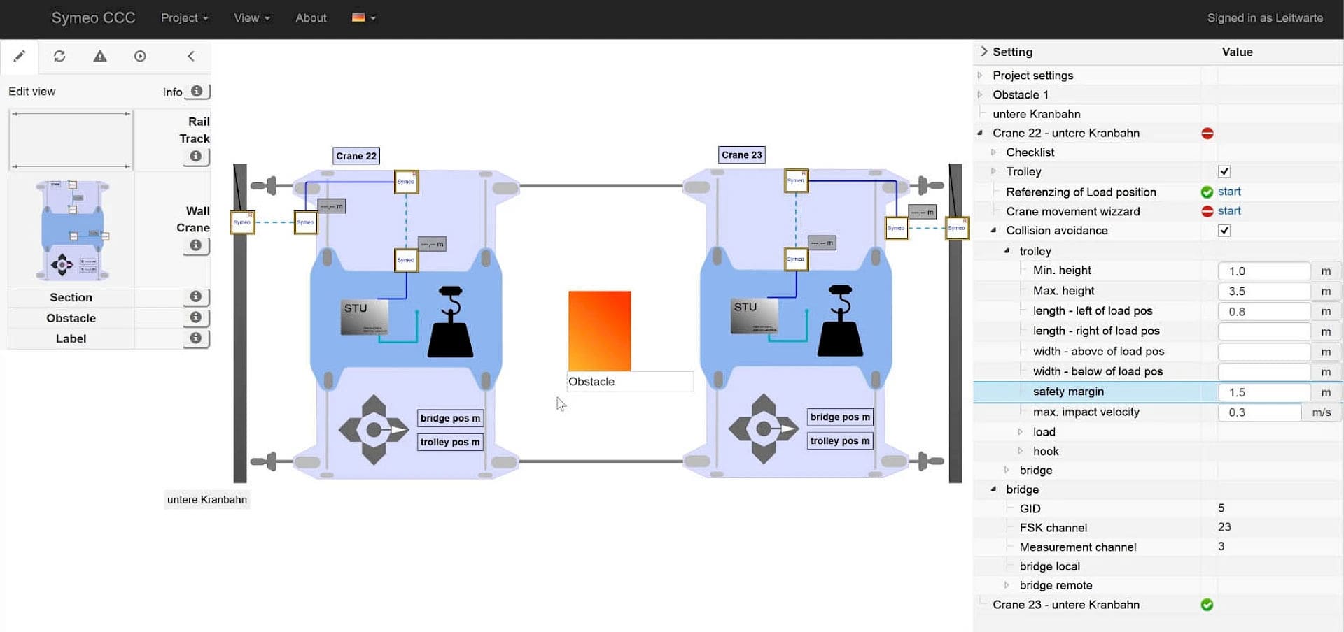 Collision simulation software - CCC - Symeo GmbH - management / tracking / control