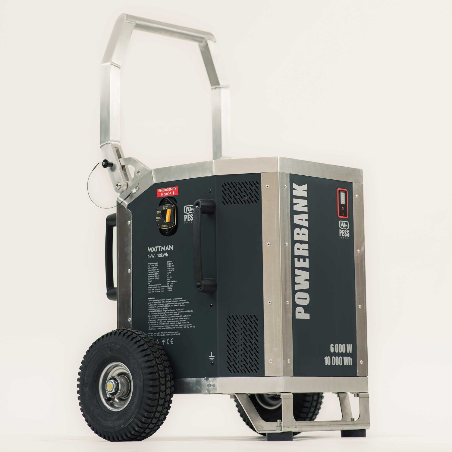 Solar generator set - Wattman - PESS ENERGY - battery-powered / single-phase / on casters