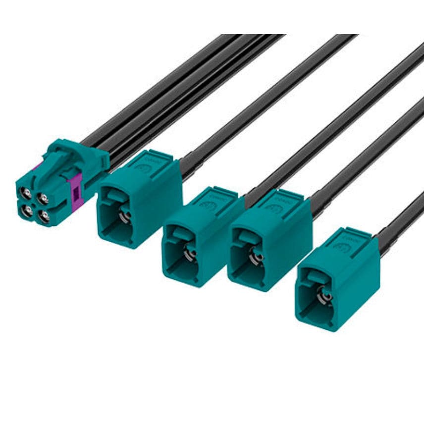 Mini FAKRA cable assembly - FR-1J4J-100X02 - ATTEND Technology Inc. - coaxial / data / straight