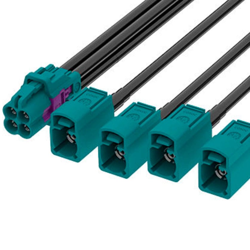 Mini FAKRA cable assembly - FR-1J4J-100X01 - ATTEND Technology Inc. - coaxial / straight / multi ...