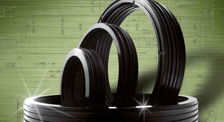 Chevron gasket - T series - COLOMBO & C SPA - fabric / rubber / NBR