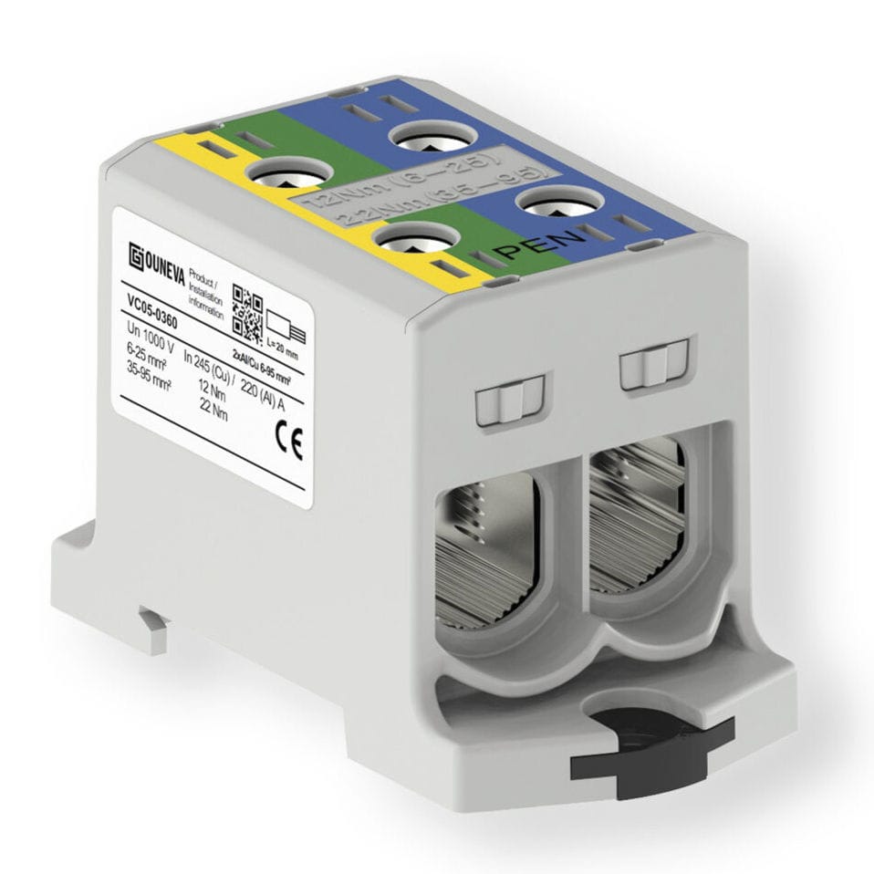 Power terminal block - VC05-0360 - ZELEC - DIN rail-mounted / screw ...