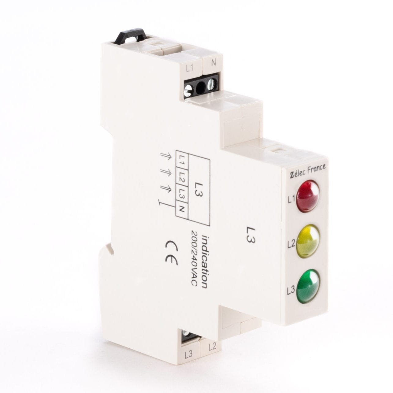 Steady indicator light - VTM230ACRGY - ZELEC - LED / DIN rail / IEC