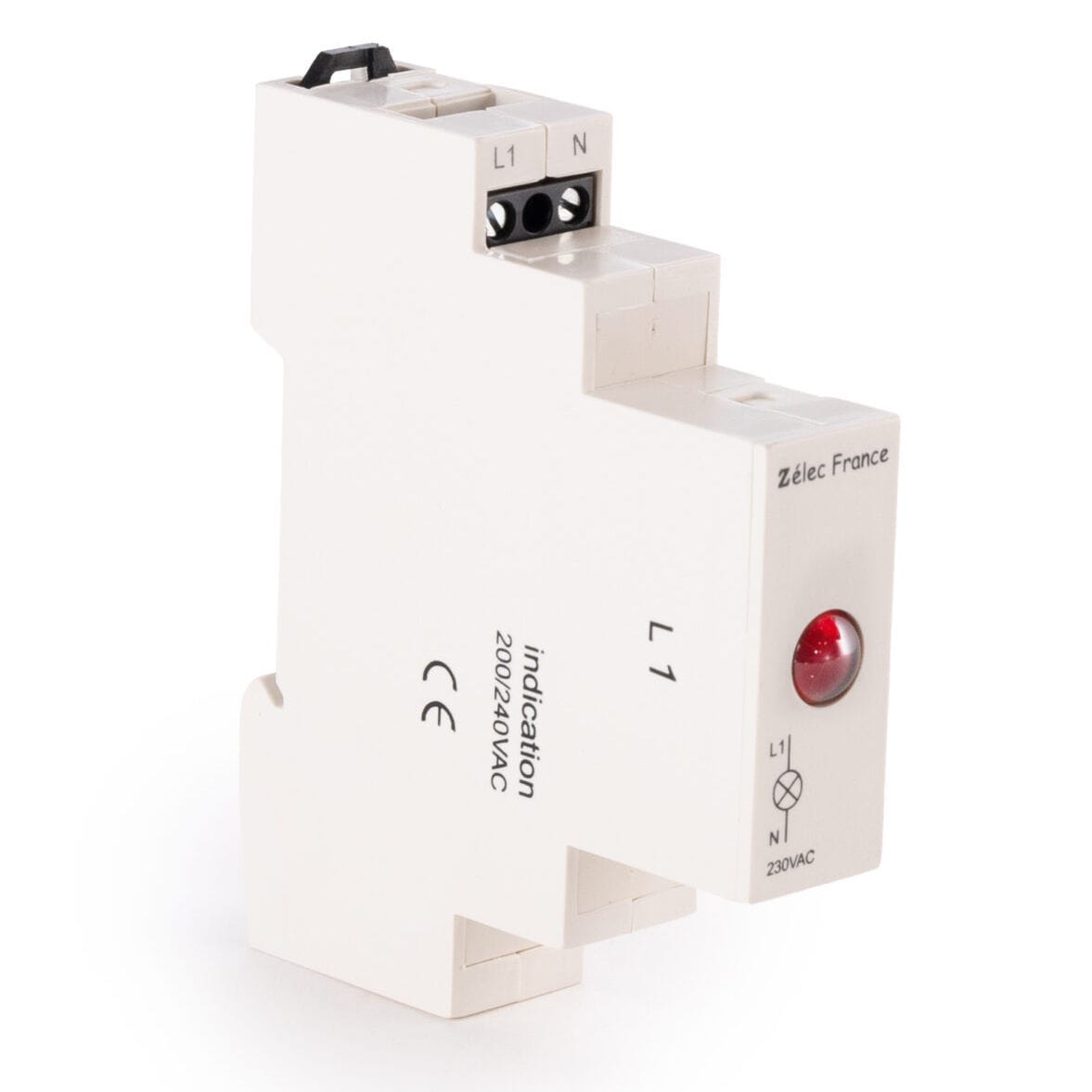 Steady indicator light - VLM230ACR - ZELEC - LED / DIN rail / IEC