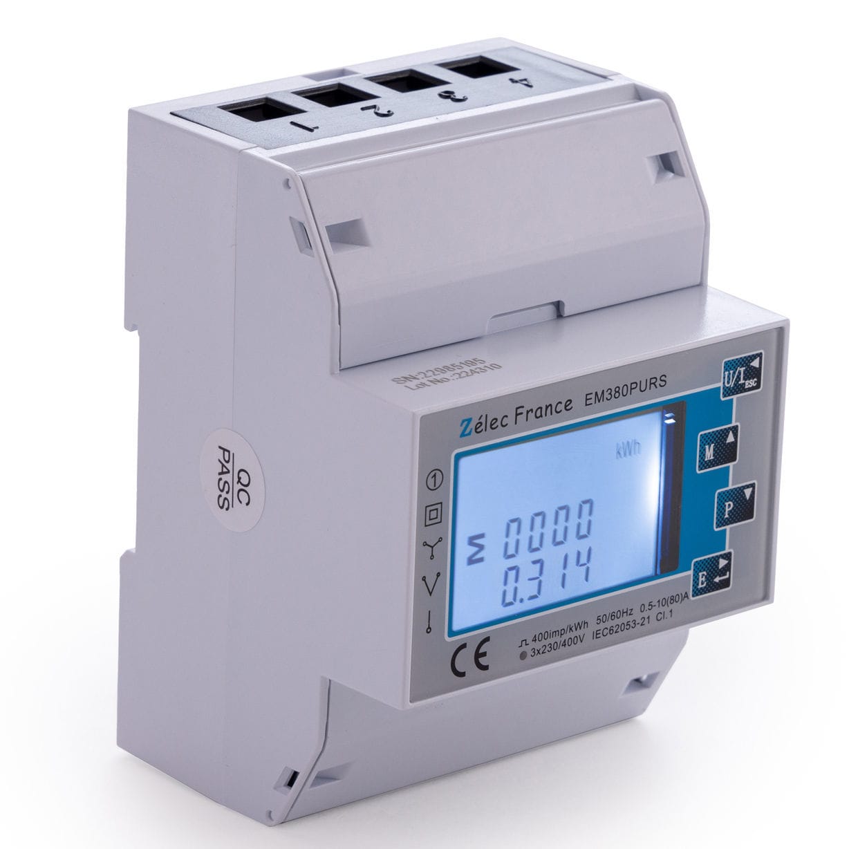Three-phase electric energy meter - EM380PURS - ZELEC - single-phase ...