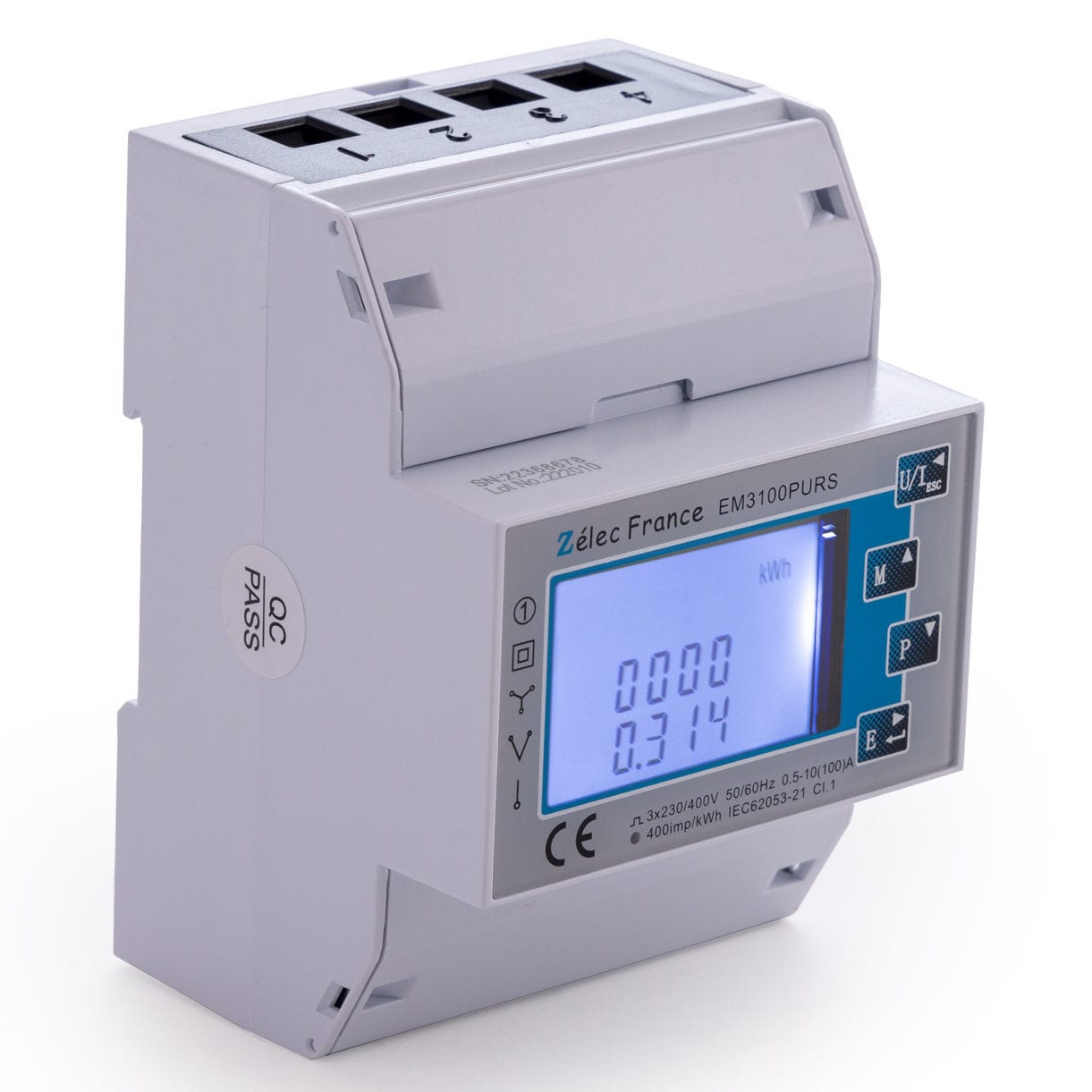 Three-phase electric energy meter - EM3100PURS - ZELEC - single-phase ...