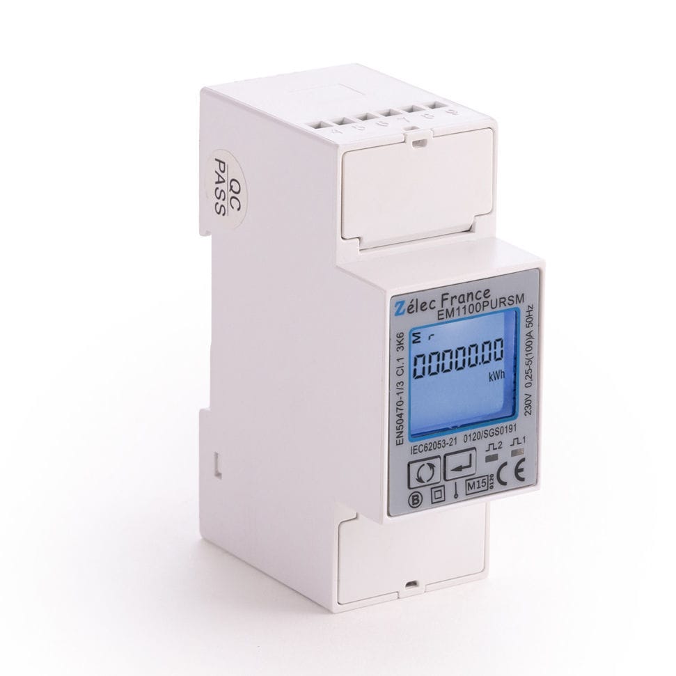Three-phase electric energy meter - EM1100PURSM - ZELEC - single-phase ...
