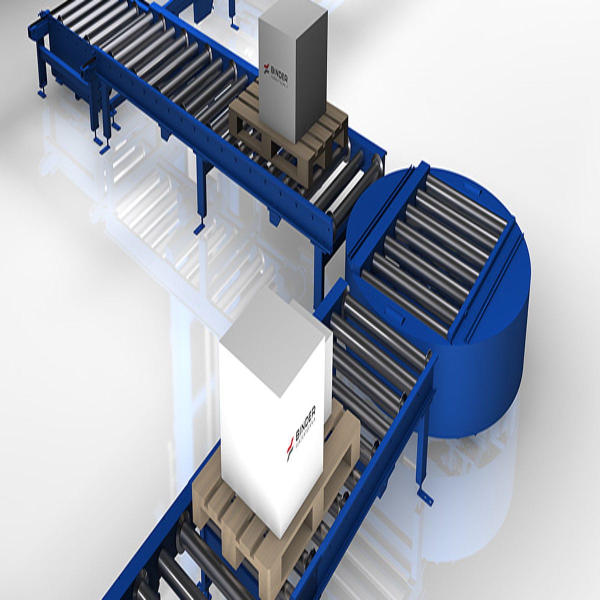 Turntable with roller conveyor - Binder GmbH Fördertechnik - motor ...