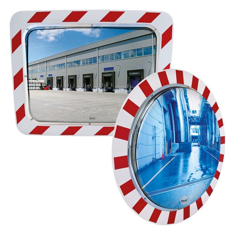 Convex array mirror - 854 - Vialux - round / rectangular / stainless steel