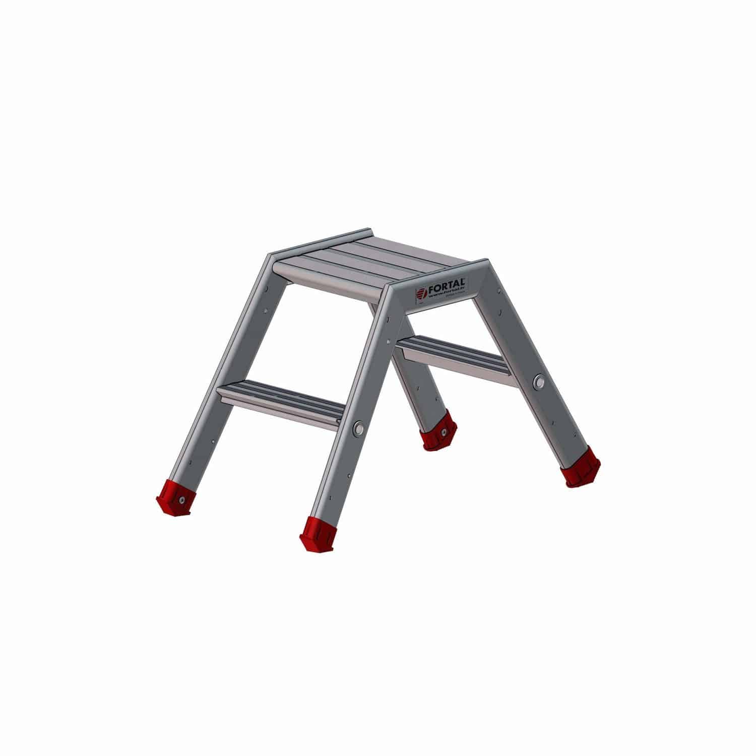 Aluminum step ladder - F05025000 series - FORTAL - 4-step / 2-step