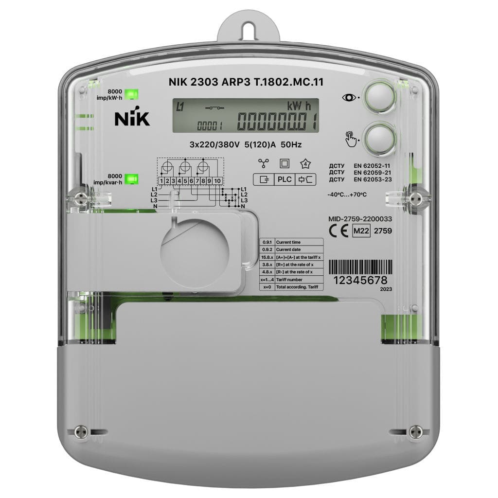 Three-phase electric energy meter - 2303 - NIK Electronics - DIN rail ...