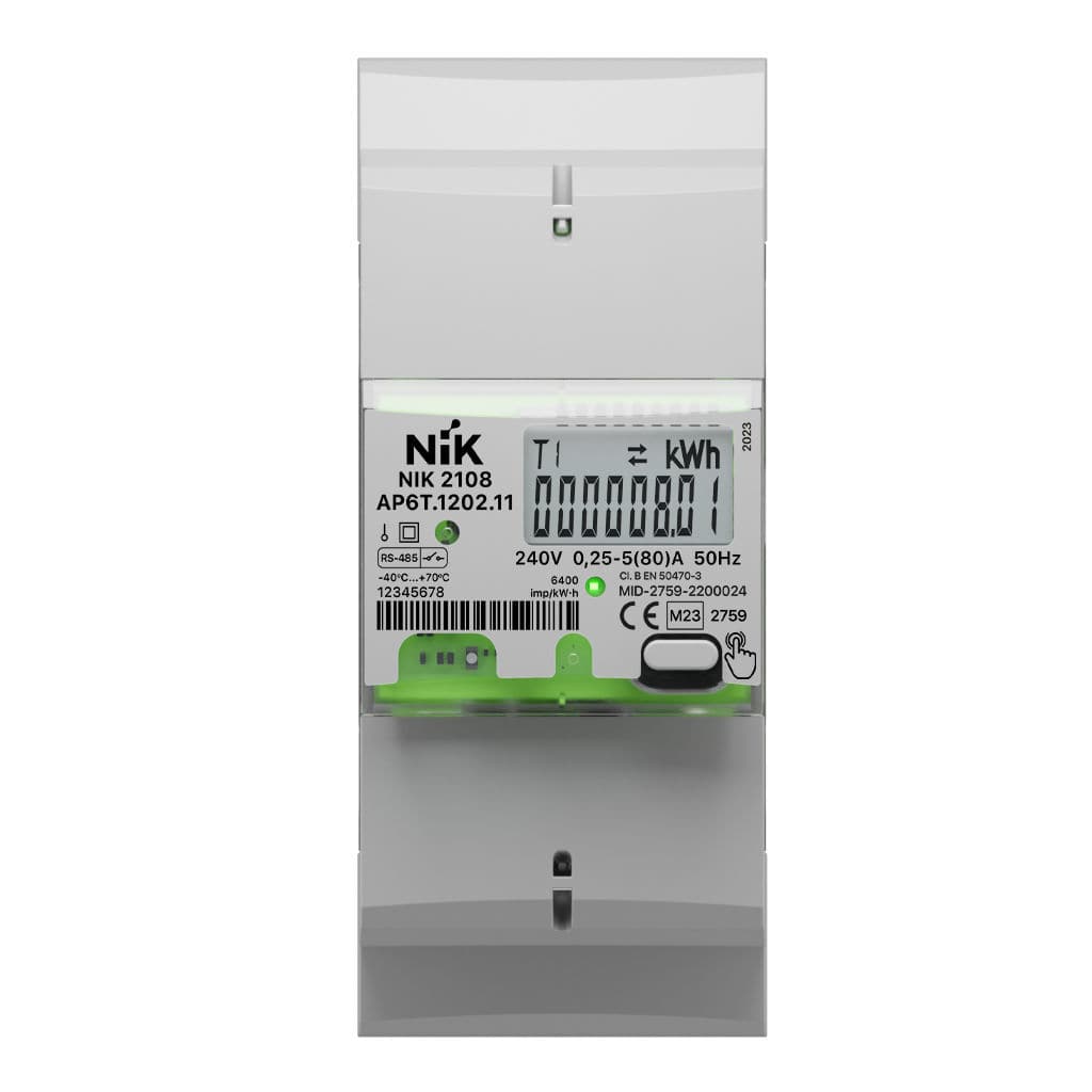 Single-phase electric energy meter - 2108 - NIK Electronics - DIN rail ...