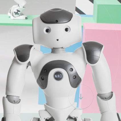 Autonomous reception robot - NAO - United Robotics Group GmbH - mobile / with autonomous navigation