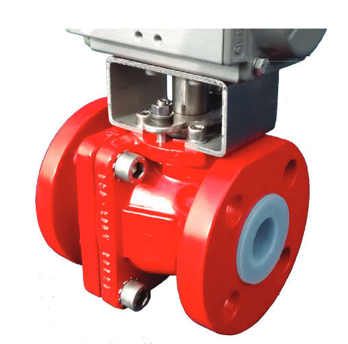 Ball valve - SPHERON9® - GFT German Fluorolined Technik GmbH - lever ...