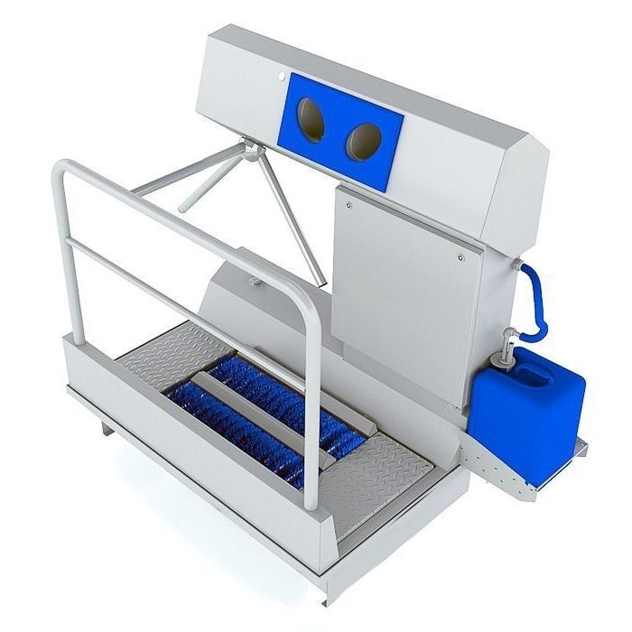 Hygiene corridor with shoe sole cleaner - Schweyer - with hands washer ...