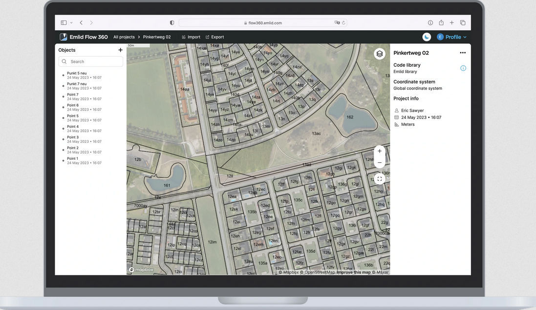 Data export software - FLOW 360 - EMLID - synchronization / data ...