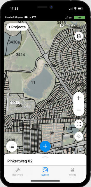 Land surveying mobile app - FLOW - EMLID - control / synchronization ...