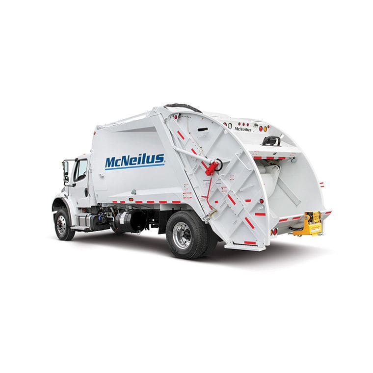 Rear-loader waste collection vehicle - McNeilus - electric
