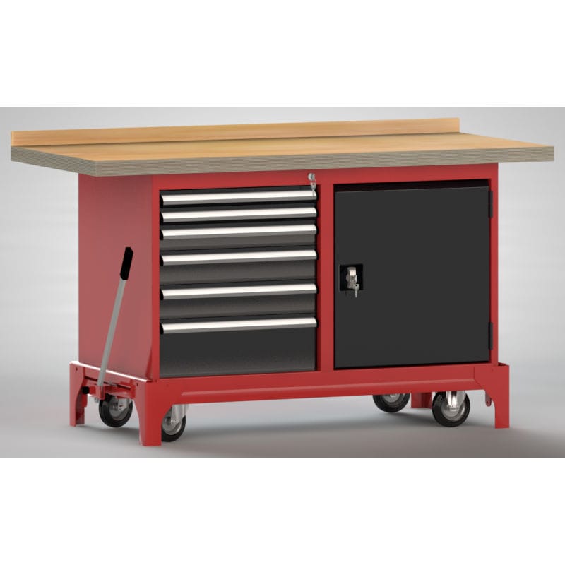 Beech workbench - WP782N-1500M45-E0012 - KLW LUTZ - for workshops / 6 ...