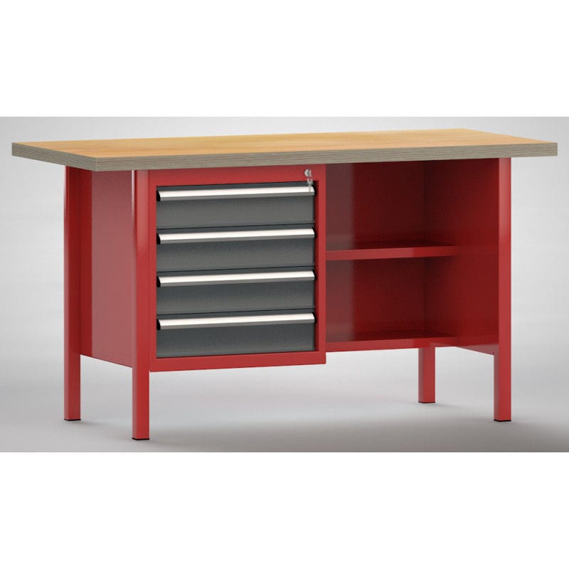 Beech workbench - WS138N-1500M40-E7022 - KLW LUTZ - for workshops / 4 ...