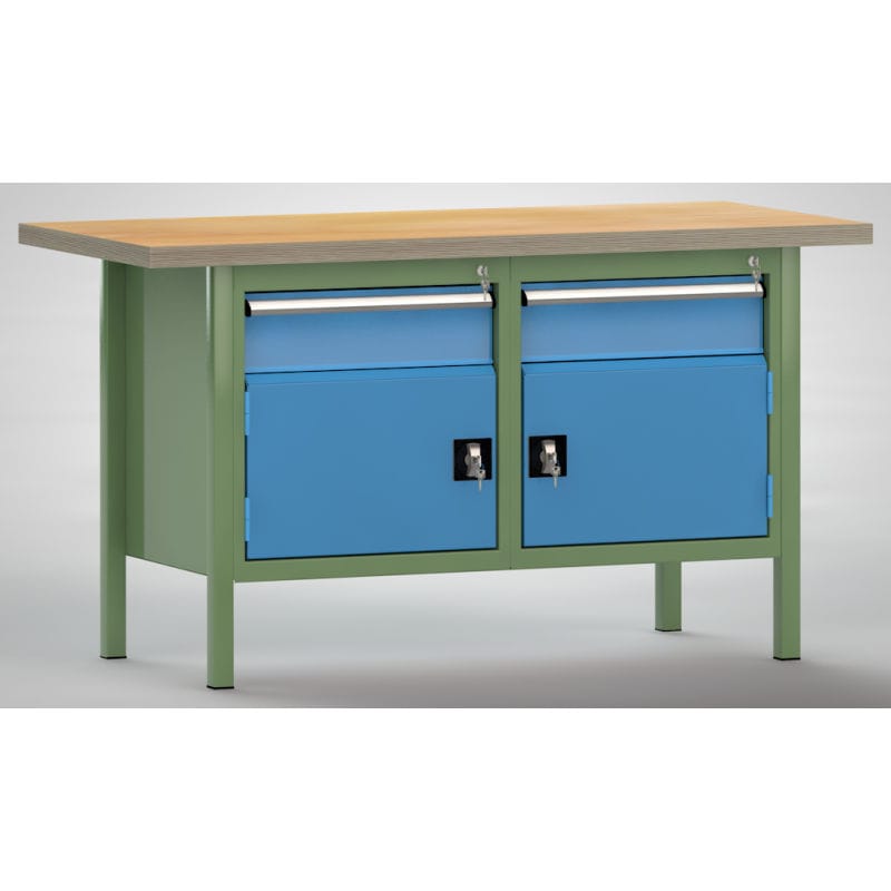 Beech workbench - WS177N-1500M40-E1650 - KLW LUTZ - for workshops / 2 ...