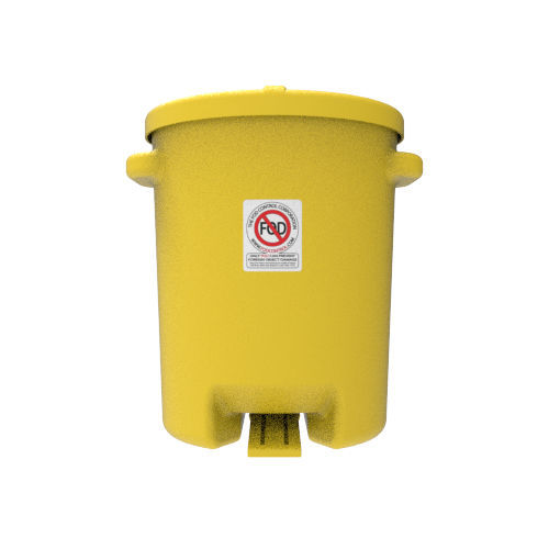 HDPE waste bin - FC-10-Y - FOD - waste oil / pedal
