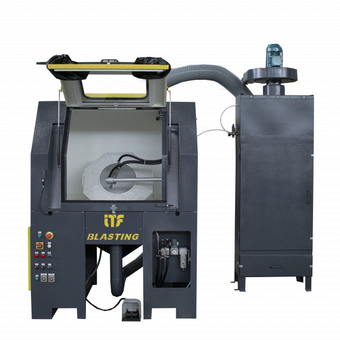 Rotary drum shot blasting machine - A20-AP20 - ITF - for metal / compact