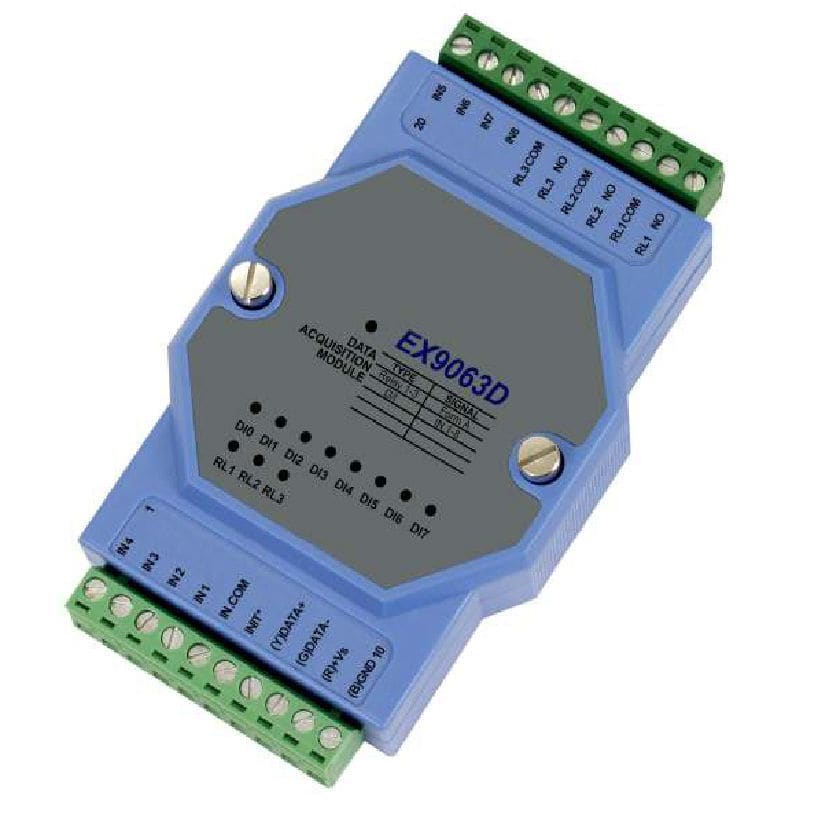 Digital I/O module - RT-EX-9063D - LOGICIO - Modbus / 8 digital inputs / with relay output