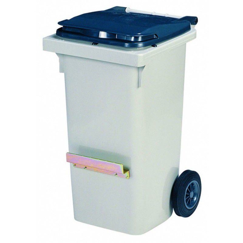 Steel waste container - D01G03 - Recycleoffice - with lid / 2-wheel