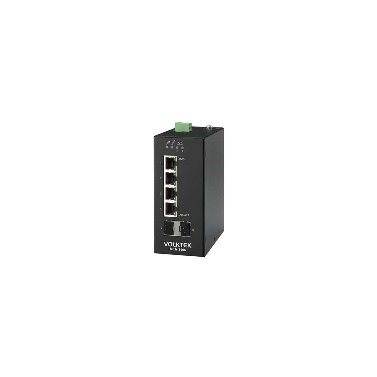 Managed ethernet switch - MEN-3406 - Volktek - 4 ports / LAN / DIN rail