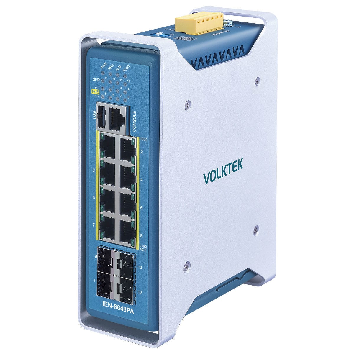 Managed ethernet switch - IEN-8648PA - Volktek - 12 ports / layer 2 ...