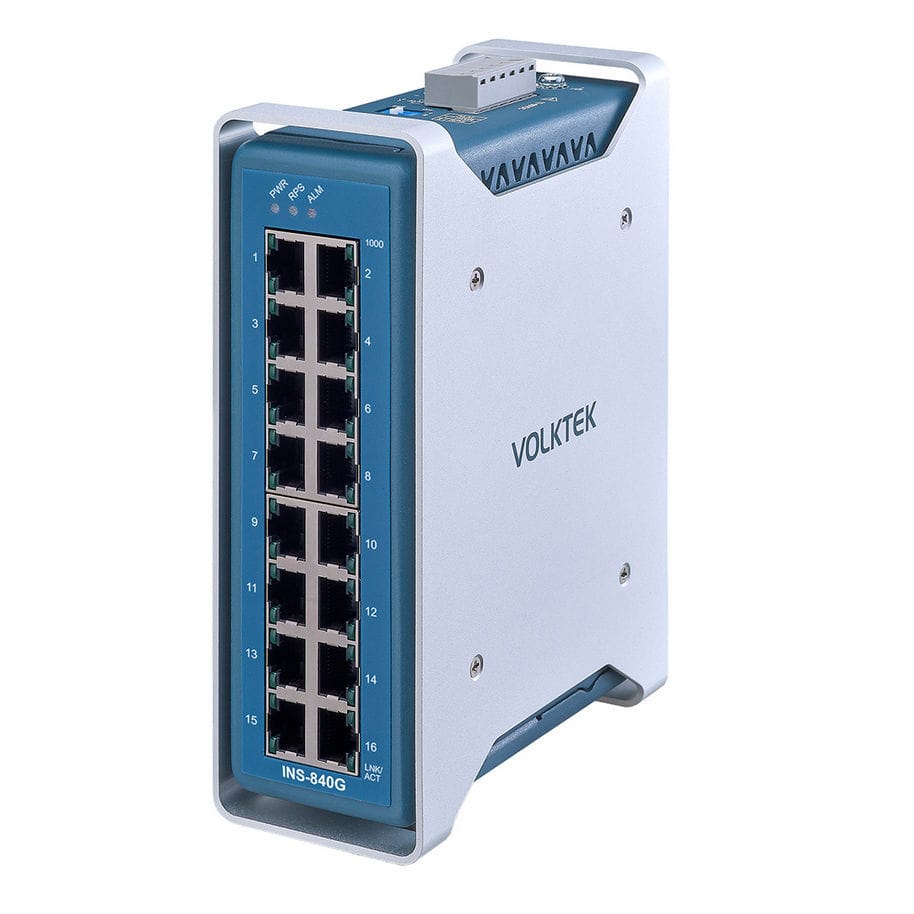 Unmanaged ethernet switch - INS-840G - Volktek - 16 ports / DIN rail / DIP