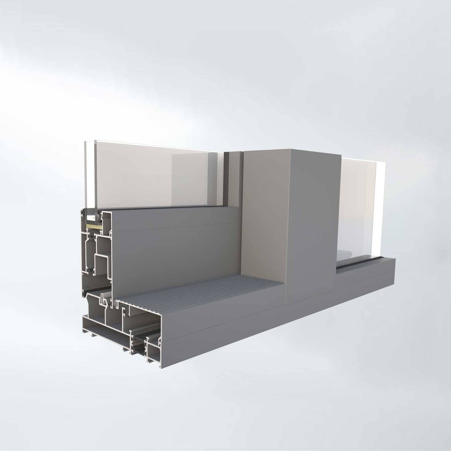 Aluminum profile - HST 60 - Alufar LLC - rectangular / for sliding doors