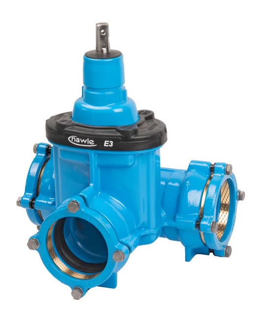 Gate valve - 4343E3 - Hawle - with handwheel / for water / with flange
