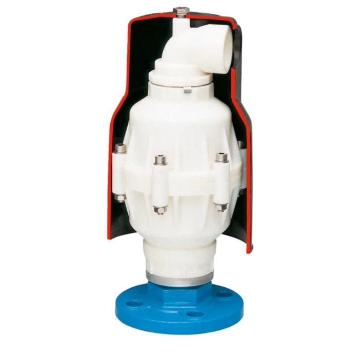 Gas relief valve - 9874 - Hawle - for water / flange / corrosion-resistant