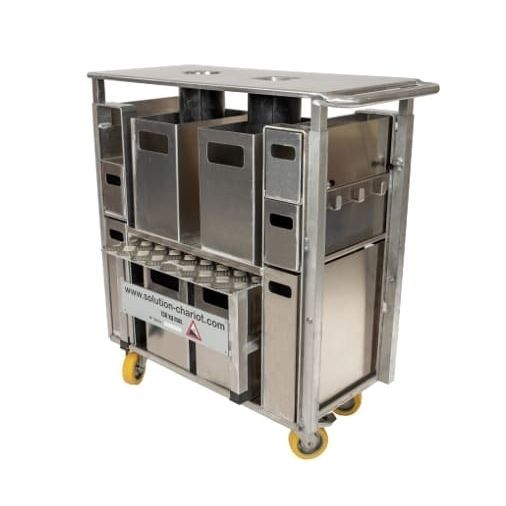 Work station cart - JASMIN - Solution Chariot - aluminum / with drawer ...