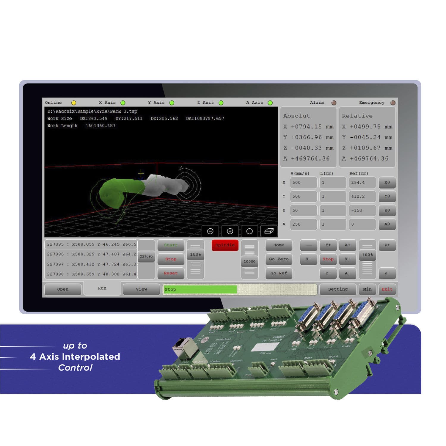 CNC software interface - XYZA Router - Radonix Technology - 4-axis / for wood-processing ...