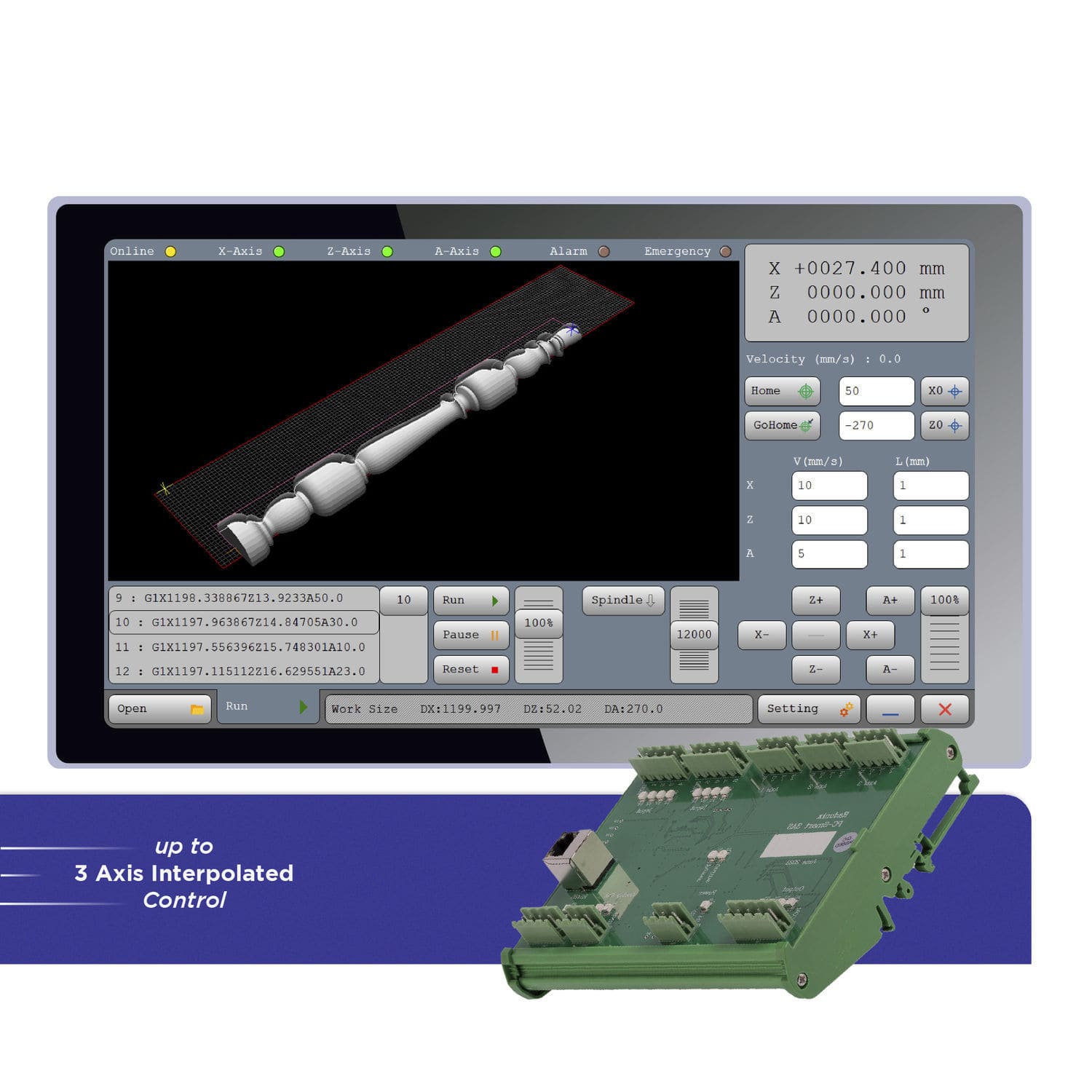 CNC software interface - XZA-Woodturning - Radonix Technology - 4-axis / for lathes / for ...