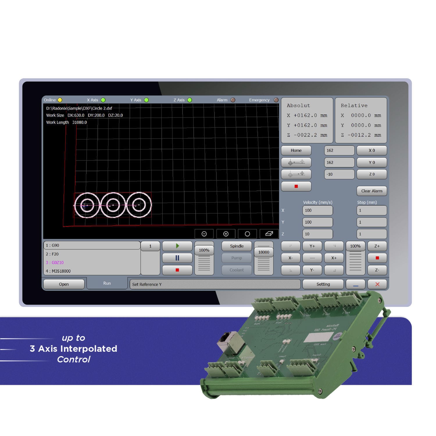 CNC software interface - XYZ-SimpleDrill - Radonix Technology - 3-axis / for drilling machine